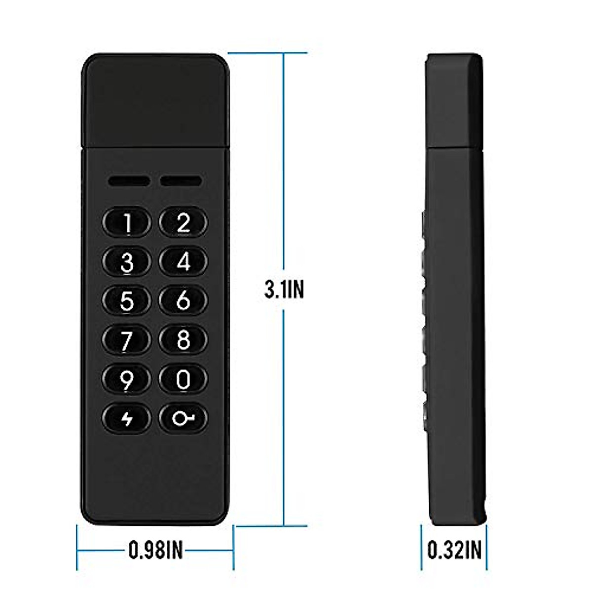 Encrypted USB Drive, INNÔPLUS Secure Flash Drive 256-bit 16 GB, U Disk USB 2.0, Hardware Password Memory Stick for Personal Protection, Aluminum Shell with FIPS Validated, Military Encryption Keypad