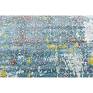 Unique Loom Baracoa Collection Area Rug-Alamar, 5' 5" x 8' Rectangle, Blue/Olive
