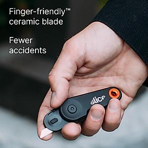 Slice 10495 Every Day Carry (EDC) Folding Knife, Ceramic Blade Lasts 11x Longer Than Metal, Finger Friendly, Durable, Right & Left Handed, Compact, Convenient, Built to Last, Easy Easy Blade Change