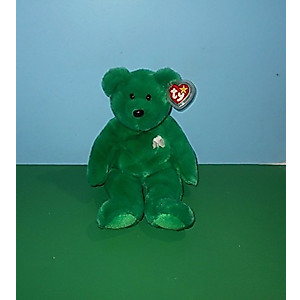 TY Beanie Babies Buddies Erin The Lucky Bean Plush Green Bear w/ Shamrock Chest ^G#fbhre-h4 8rdsf-tg1334283
