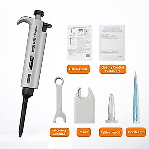 WEST TUNE 10-100μL Micropipette High-Accurate Pipettor Adjustable Variable Volume Single-Channel Pipette for Laboratory