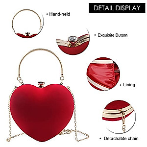 LUI SUI Womens Wedding Party Evening Bag Heart Clutch Purse Stylish Mini Cocktail Prom Tote Handbag