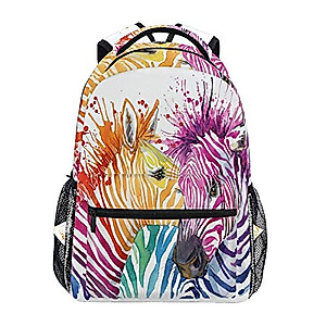 ALAZA Oil Painting Zebra Print Backpack Daypack College School Travel Shoulder Bag