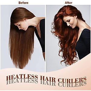 Heatless Hair Curlers For Long Hair, No Heat Silk Curls Headband You Can To Sleep In Overnight, Soft Foam Hair Rollers, Curling Ribbon and Flexible Rods for Natural Hair (Leopard)