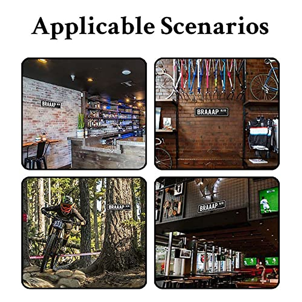 SAODOMA Metal Signs Braaap BLVD Street Motocross Motorcycle Racing Racer Rider Trials Off Road Dirt Bike Enduro Rally Mechanic Man Cave Garage Tin Plaque Wall Art Poster 16 X 4 Inch