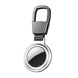JIML Aluminum Alloy Magneto Airtags Case Keychain Holder Anti-Loss airtags Cover Locator Tracker Finder Case Cover for Air Tags (Silver)