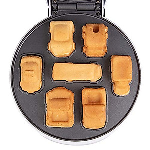 Car Mini Waffle Maker - Make 7 Fun, Different Race Cars, Trucks, and Automobile Vehicle Shaped Pancakes - Electric Non-Stick Pan Cake Kid's Waffler Iron, Great for Holiday Breakfast or Unique Gift