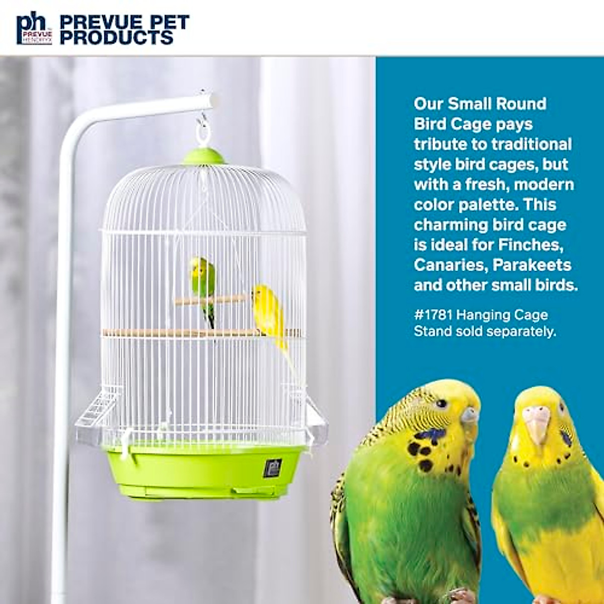 Prevue Hendryx SP31999G Classic Round Bird Cage, Green,1/2"