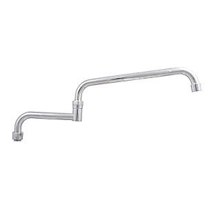 BK Resources Evolution Series Commercial Kitchen 18" Swing Double Jointed Spout, NSF, Stainless Steel, Heavy Duty Faucet Parts, 2.0 GPM Flow Rate