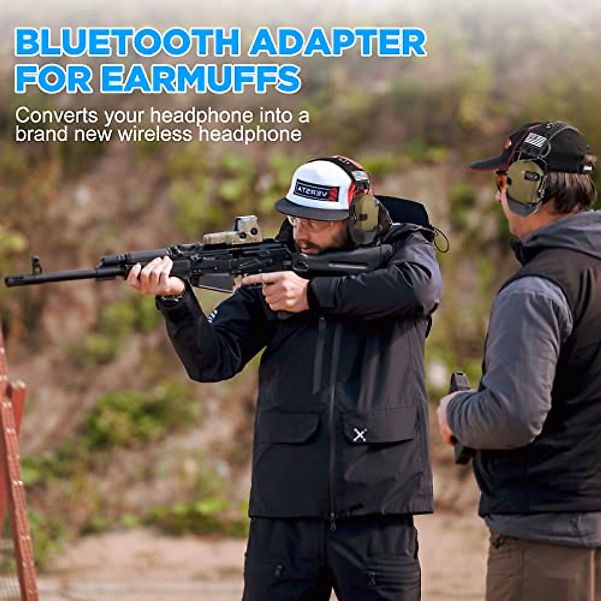 HEATCHEER Bluetooth Adapter for Walker's Shooting Earmuffs, Rechargeable Bluetooth Connector Compatible with Walkers Razor Slim Electronic Muff, Handsfree Calling & Audio Receiver