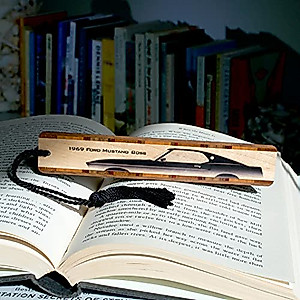 Classic Car 1969 Ford Mustang Boss Muscle Car Handmade Wooden Bookmark - Made in USA - Also Available Personalized