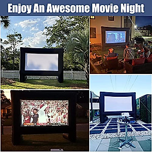 OUTTOY 16 Feet Inflatable Projector Screens, Inflatable Movie Screen Outdoor Blow Up Movie Screens Supports Front and Rear Projection