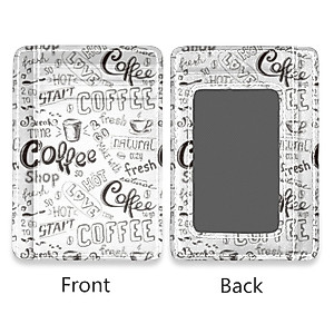 susiyo Coffee Themed Doodles Slim Minimalist Wallets Rfid Blocking Card Wallets PU Leather Front Pocket Wallets for Men and Women