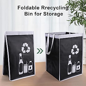 REFARICO Recycle Waste Bag for Kitchen Home- Indoor Recycling Bins Trash Sorting Organizer, Reusable and Waterproof, 2 Pack
