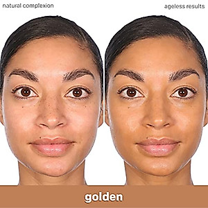 Almay Anti-Aging Foundation, Smart Shade Face Makeup with Hyaluronic Acid, Niacinamide, Vitamin C & E, Hypoallergenic-Fragrance Free, 500 Golden, 1 Fl Oz (Pack of 1)