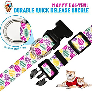 Athbavib Easter Dog Collar, Adjustable Easter Egg Holiday Dog Collar with Rabbit Pendant Comfortable Durable Dog Collar for Small Medium Large Dog with Plastic Buckle
