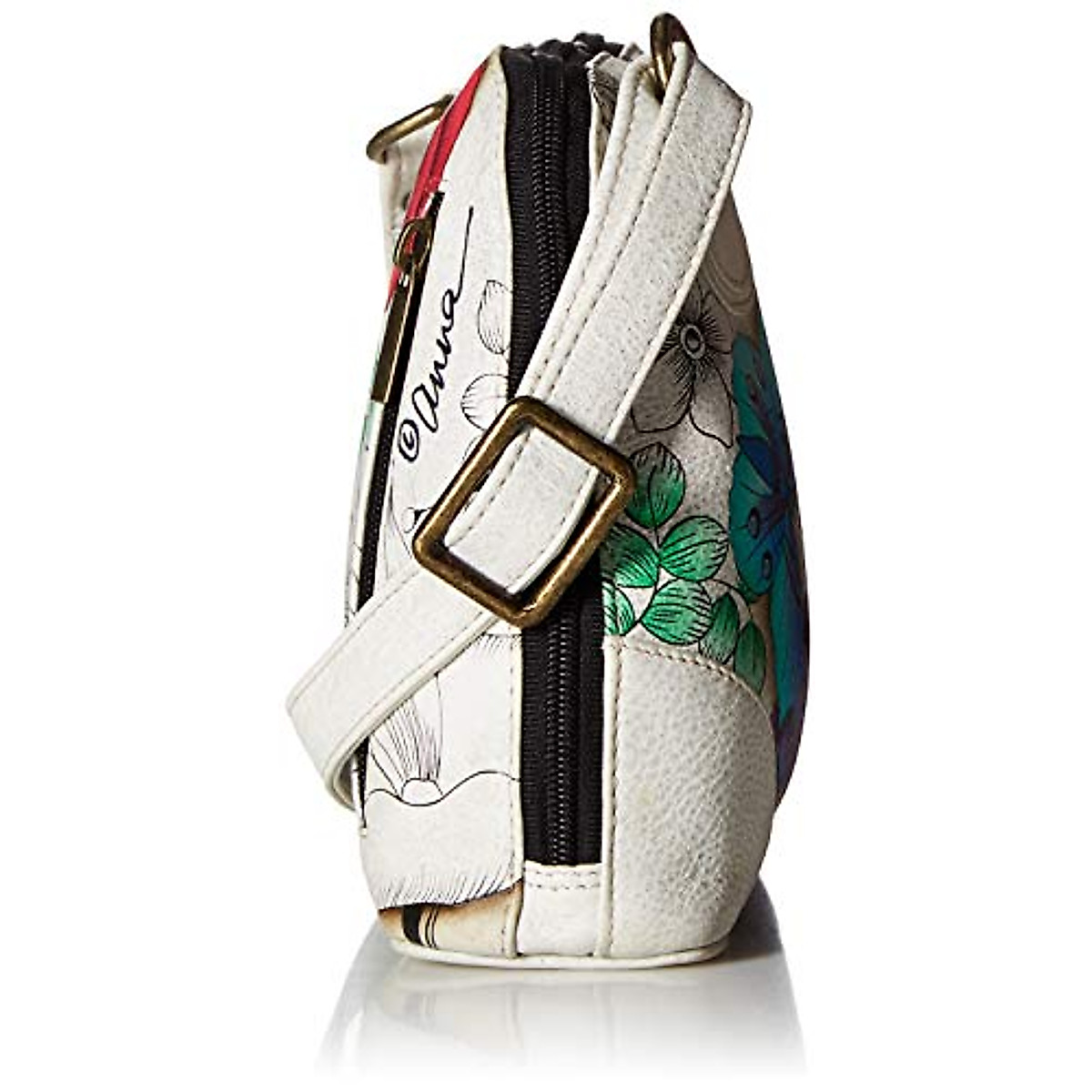 Anna by Anuschka Leather Small Multi Compartment Zip-Around Organizer, Floral Paradise