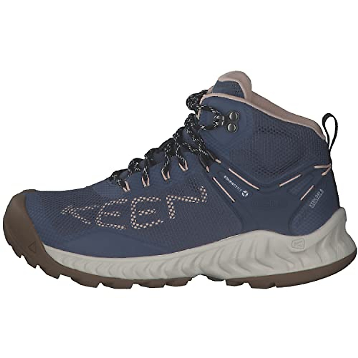 KEEN Women's NXIS Evo Mid Height Waterproof Fast Packing Hiking Boots, Vintage Indigo/Harbor Gray, 8.5