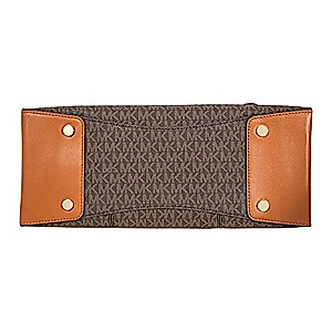 Michael Kors Gramercy Large Signature Logo Print Satchel- Brown