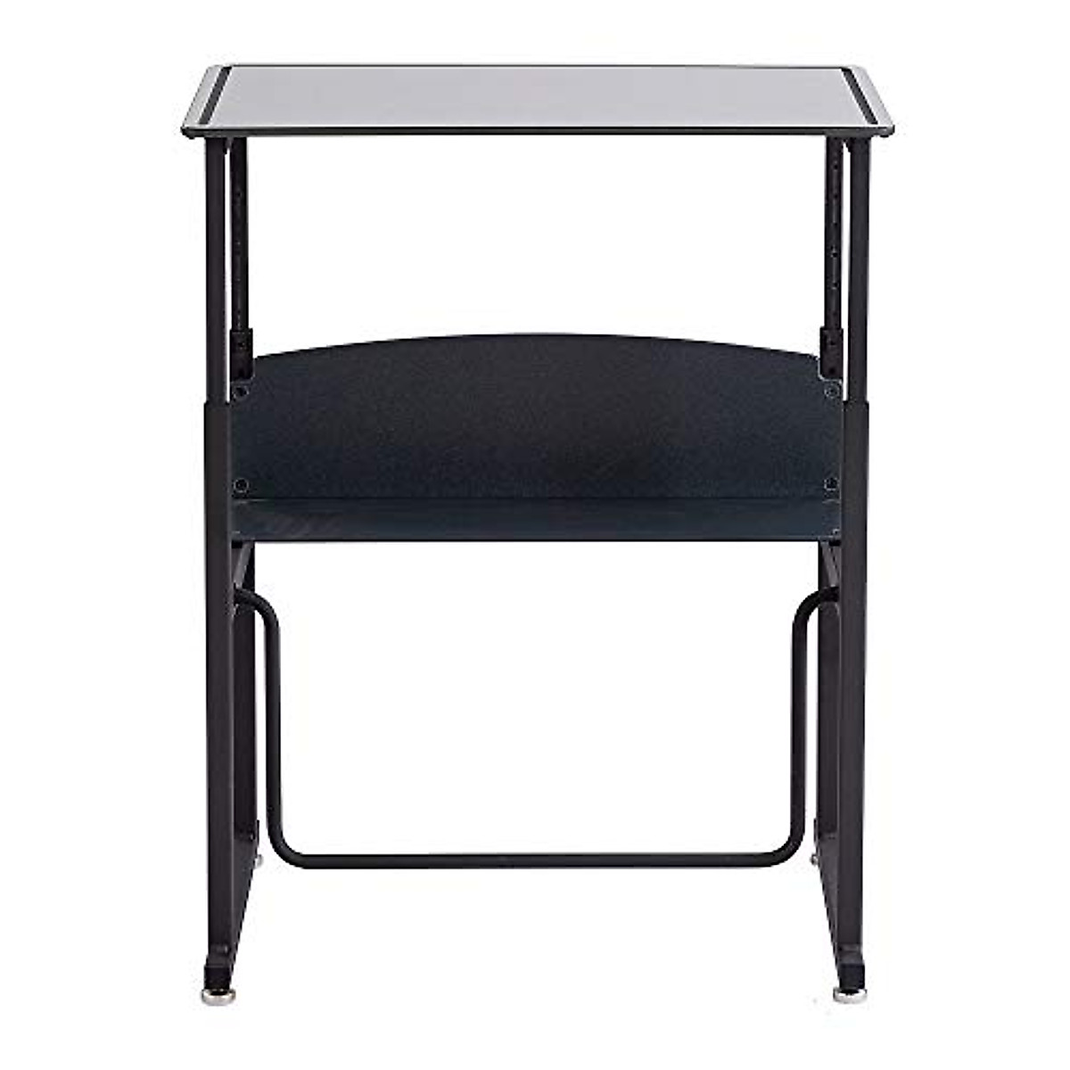 Safco AlphaBetter Stand-Up Student Desk with Book Box, Features a Swinging Pendulum Footrest Bar & a 28” W x 20” D Durable Desktop, Adjustable Height’, Premium Gray