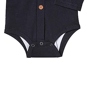 My First Valentines Day Baby Boy Outfit Long Sleeve Rompers Heart Printed Pants 3PC Set 3-6 Months Navy Blue