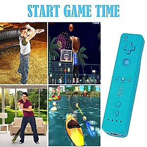 Wii Remote Controller, 2 Packs Upgrade Wii Wireless Controller Compatible with Wii Wii U Console(Pink and Blue)