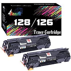 4Benefit (Set of 2) Compatible for 126 128 Toner Cartridge Canon126 Canon128 126/128 CRG-126 CRG-128 Black 2PK Replacement for HP Laser-Jet L190 L100 D550 D530 MF4880DW MF4770N Laser Printer