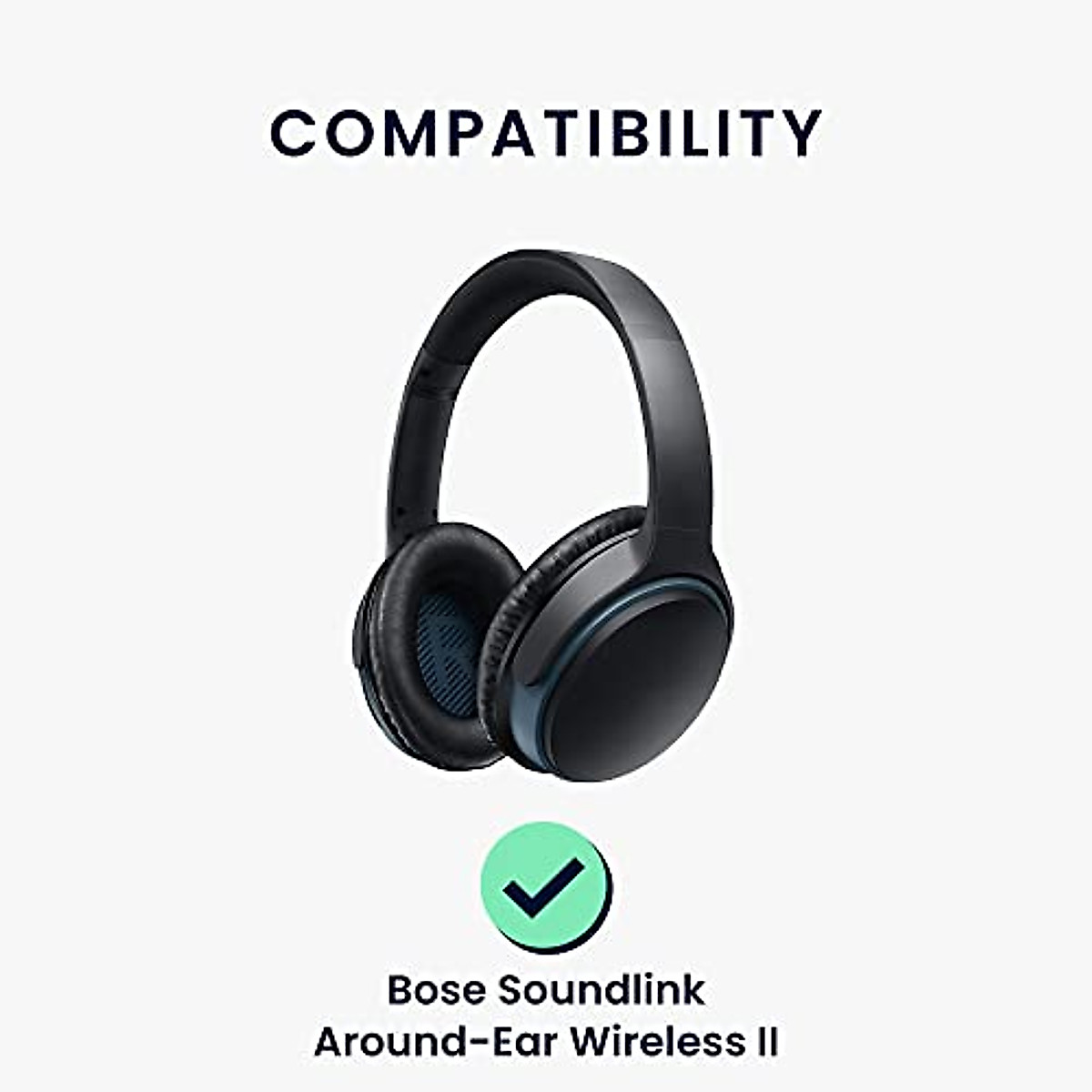 kwmobile Ear Pads Compatible with Bose Soundlink Around-Ear Wireless II Earpads - 2X Replacement for Headphones - White