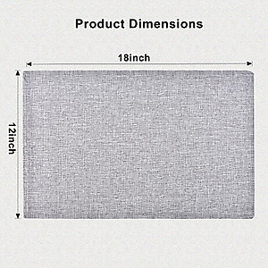 SLKQG Cloth Placemats Set of 6 - Double Thickened Easy to Clean Linen Style Fabric Placemats - Machine Washable Placemats- Heat Resistant Non-Slip Table Mats - 18x12 Inch (Smoke Gray, 6)