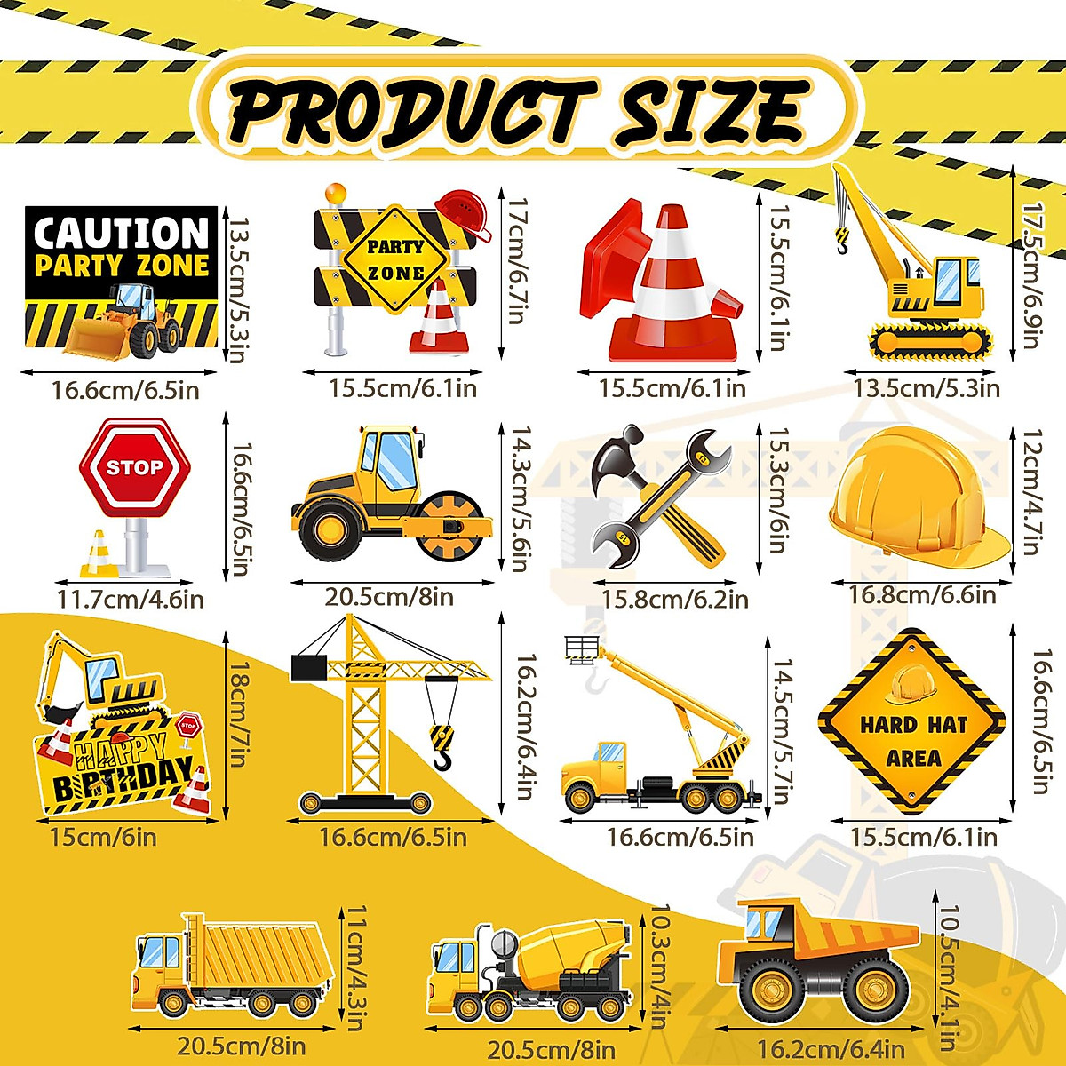 36Pcs Construction Hanging Swirl Party Decor,15 Set Construction Birthday Party Swirls Foil Wall Ceiling Streamers Decor for Kids Boys Baby Shower Construction Zone Car Truck Theme Party Supplies