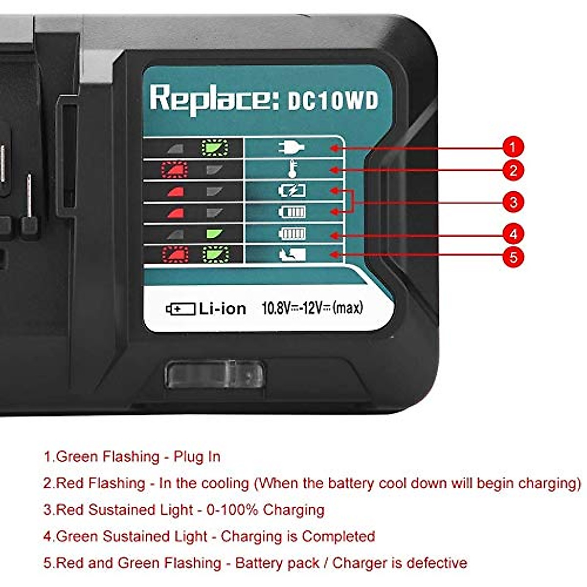 Replacement DC10WD for Makita battery Charger 10.8V 12V DC10WD DC10SB DC10WC BL1015 BL1016 BL1021B BL1041B Quick Charger