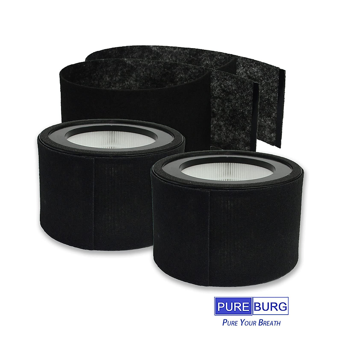 PUREBURG HS-1946 Replacement Filter Set Compatible with Crane EE-5068 & Jetery jt-8115m Air Purifiers,2-Pack H13 HEPPA + 4 x Activated Carbon Pre-Filters Air Clean
