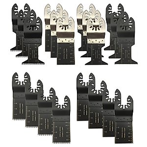 BaiFM 20PCS Wood/Metal Oscillating Multitool Quick Release Saw Blades Fit Fein Multimaster Porter Cable Black & Decker Bosch Dremel Craftsman Ridgid Ryobi Makita Milwaukee Dewalt Rockwell