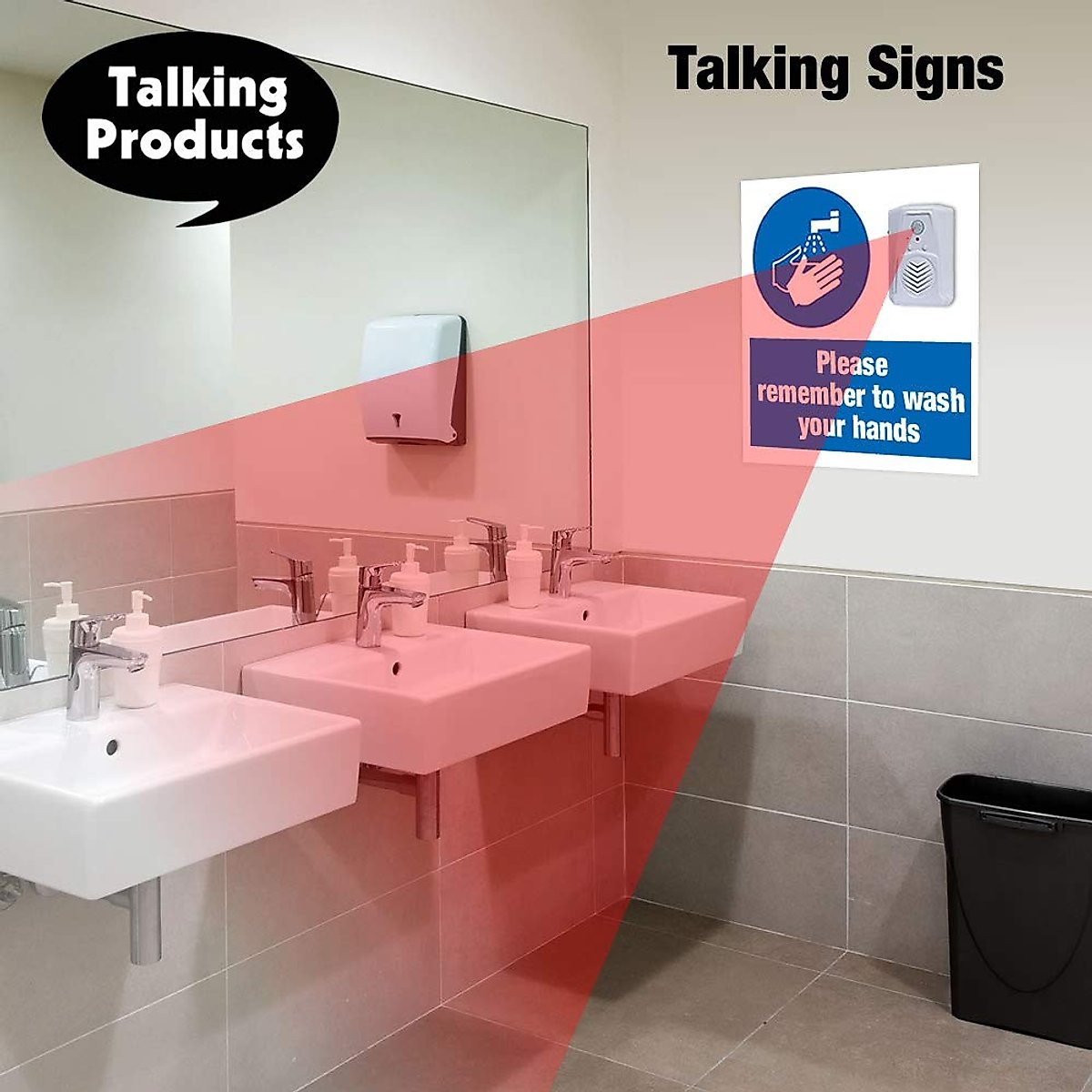 Talking Products, PIR Infrared Motion Sensor, Pro Edition with Multi-Track Playback. Download Your own Custom MP3 Sound Files to Play Speech, Music or Sound Effects