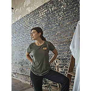 Caterpillar Women's Trademark T-Shirt, Army Moss Heather