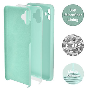 NUIMADL Galaxy A04 Case 6.5 inch, Soft Liquid Silicone Protective and Anti-Scratch Microfiber Lining Shockproof Compatible with A04 4G Cover (Green)