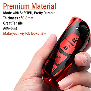 COMPONALL for Mazda Key Fob Cover, Key Fob Case for Mazda 3 6 8 Miata MX-5 CX-3 CX-5 CX-7 CX-9 4-Buttons Premium Soft TPU Full Cover Protection Smart Remote Keyless Key Fob Shell, Rose Gold