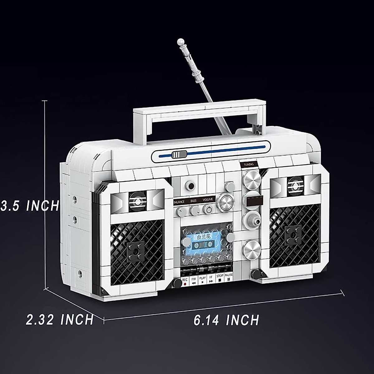 Uvini Adult Building Set, Classic Retro Series, Adult Building Set, Construction Brick Set Best Gift for Adult, Teens, Collectible Model to Build, Radio 645pcs