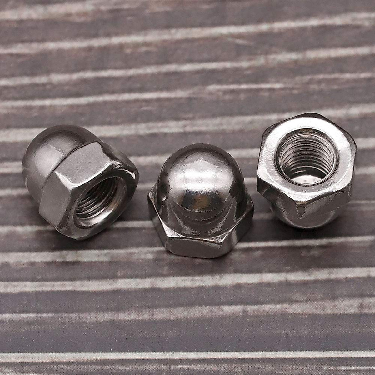 1/4-20 Stainless Steel Acorn Cap Hex Lock Nuts, Bright Finish, 304 Stainless Steel 18-8, 30 PCS