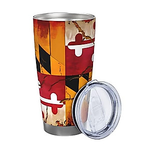 WXZYFP Car cup (single silver rim), can use a straw or drink directly, easy to use.vintage wooden maryland flag