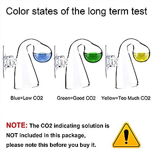 Dannisly CO2 Drop Checker Test Kit CO2 Clear Glass Capacity Monitor with Suction Cup for Aquarium Water Plant Fish Tank PH Test CO2 Kit