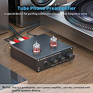 Fosi Audio Box X3 5654W Tube Phono Preamp Turntable Preamplifier for MM Phonograph Bluetooth 5.0 Mini Stereo Hi-Fi Pre-Amplifier for Home Audio Record Player Sound System