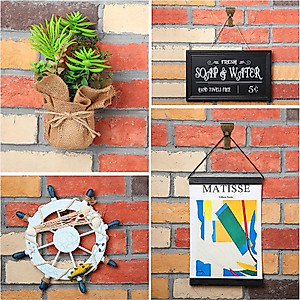 Ripeng 8 Pieces Brick Wall Clips and Hooks for Hanging Outdoors No Drill, Brick Hangers Fit 2-1/4 to 2-3/8 Inch Hooks to Hang Wall Decor, Pictures, Christmas Decorations Hangers (Bronze)