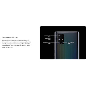 Samsung Galaxy A71 5G (128GB, 6GB) 6.7" AMOLED+, Snapdragon 765G, 4500mAh Battery, Global 5G Volte GSM AT&T Unlocked (T-Mobile, Metro, Straight Talk) A716U (Black) (Renewed)