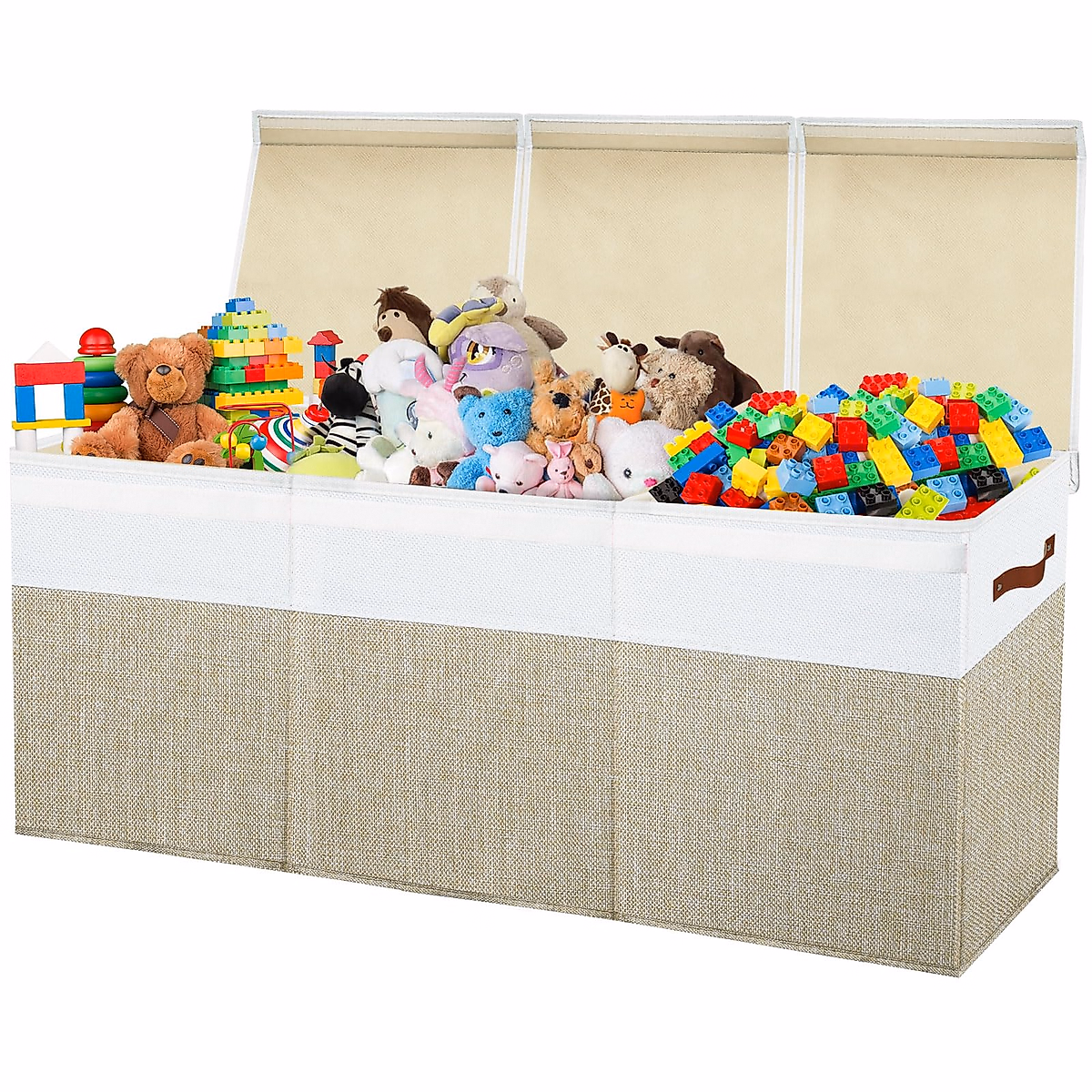 storasier Large Toy Box Chest,Toy Storage Organizer,Storage Bins with Lids,Stuffed Animal Storage,Toy Bins for Kids,Toddlers,Baby,Girls,Nursery,Living Room,playroom(Beige)