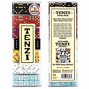TENZI Party Pack Dice Game - A Fun, Fast Frenzy for The Whole Family - 6 Sets of 10 Colored Dice with Storage Case - Colors May Vary