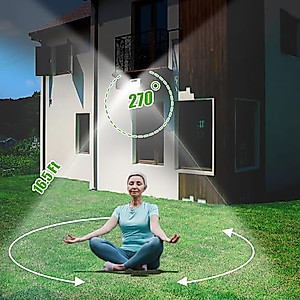 MMXIANG Solar Motion Sensor Lights Outdoor, 120-LEDs Solar Security Lights 3 Lighting Modes IP67 Waterproof Solar Fence Lights with 270°Wide Angle for Front Door, Yard, Garage, Deck - 4Pack