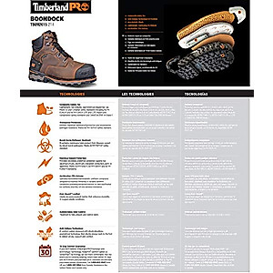 Timberland PRO Men's Boondock 6 Inch Composite Safety Toe Waterproof Industrial Work Boot, Brown, 5