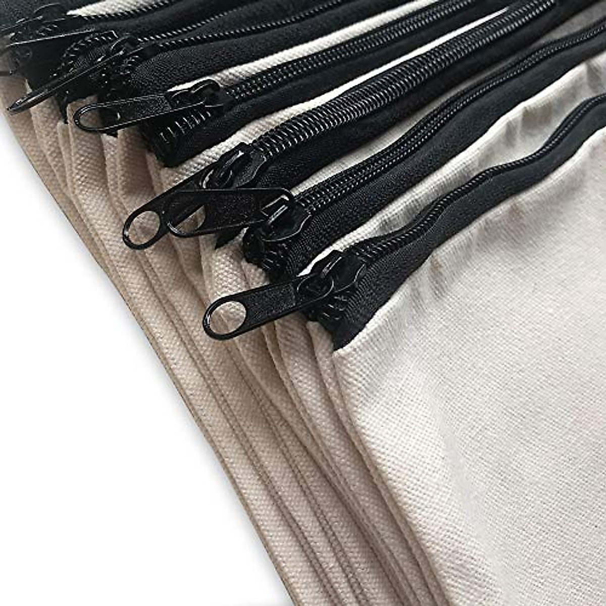 BYETIVE 9.5"×6.5" Canvas Zipper Bag Reusable Cotton Canvas Zipper Pouch Blank DIY Craft Canvas Bag Bulk for Painting Cosmetic Bag Makeup Toiletry Bag Pencil Case Pouches 10 pack