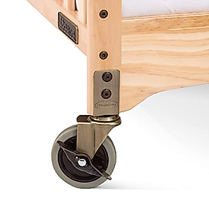 Child Craft Safe Haven Daycare Evacuation Compact Crib with Casters, Natural
